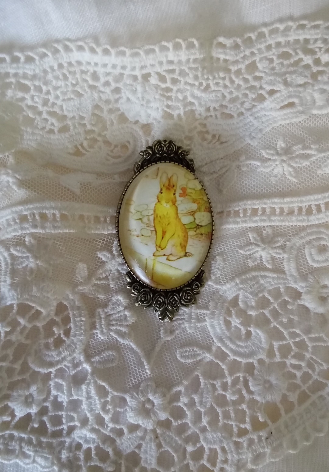 Peter Rabbit, Beatrix Potter Cameo Brooch, Easter Gift, Birthday Gift ...