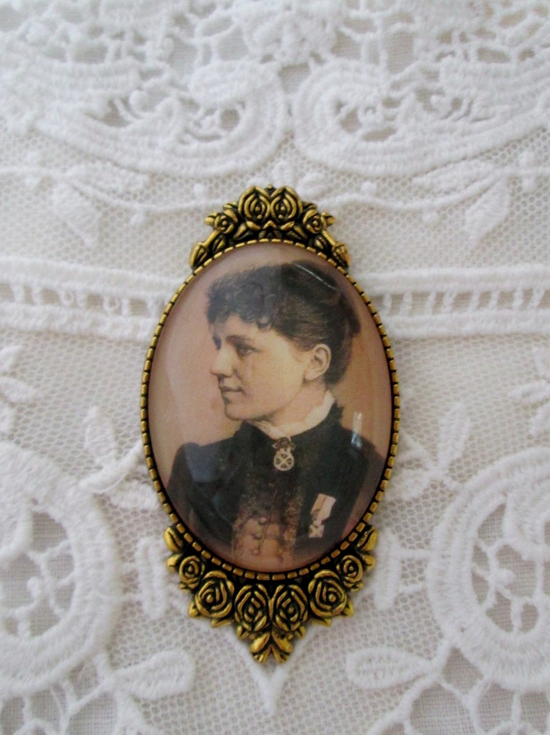 Winnie Davis Cameo Brooch: Civil War Historical Image, Reenactor, UDC ...