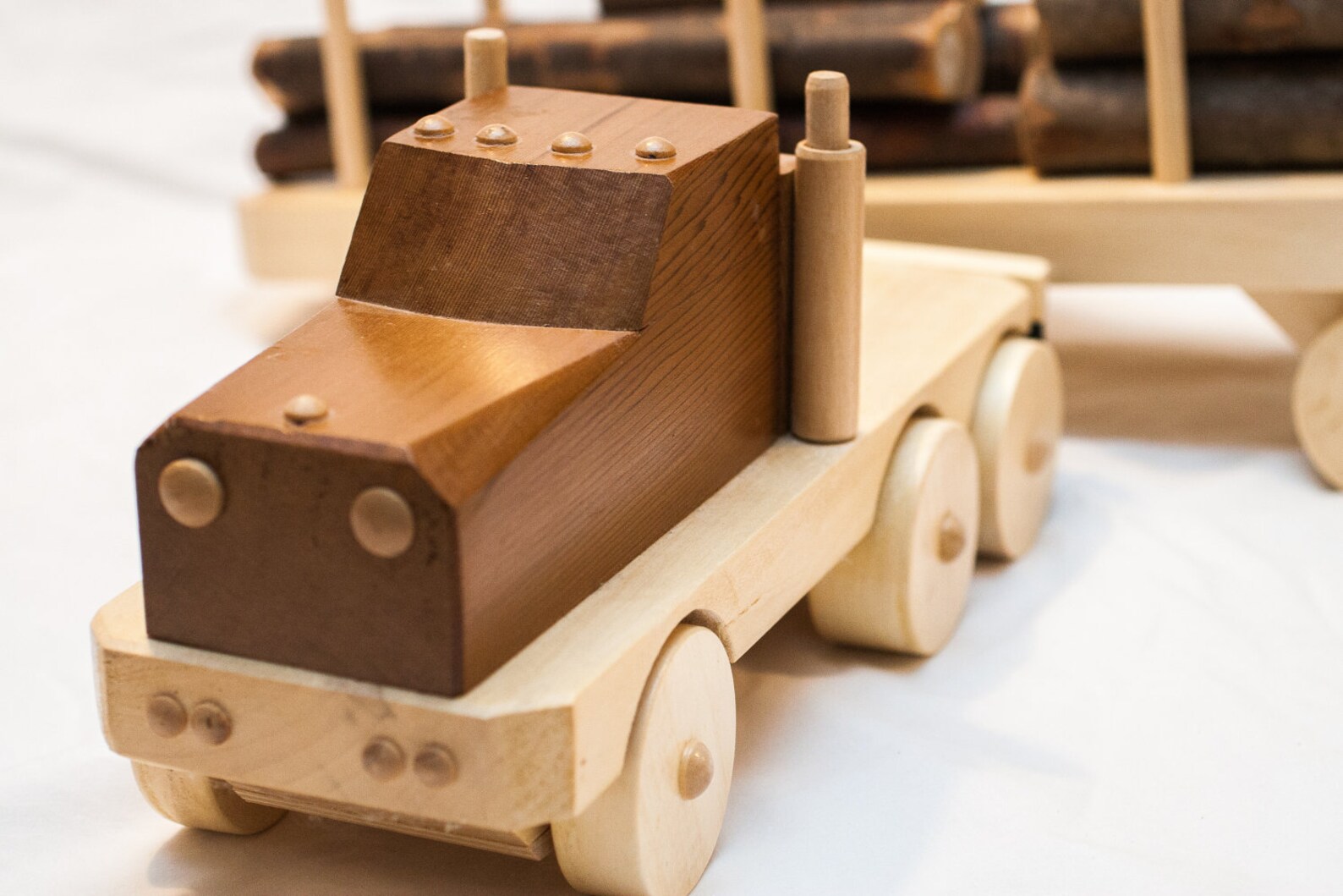 Wood Toy Log Truck - Etsy