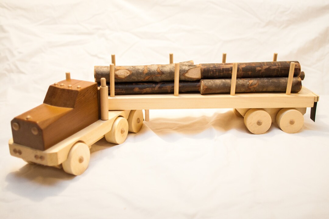 Wood Toy Log Truck - Etsy