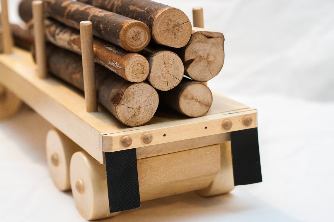 Wood Toy Log Truck - Etsy
