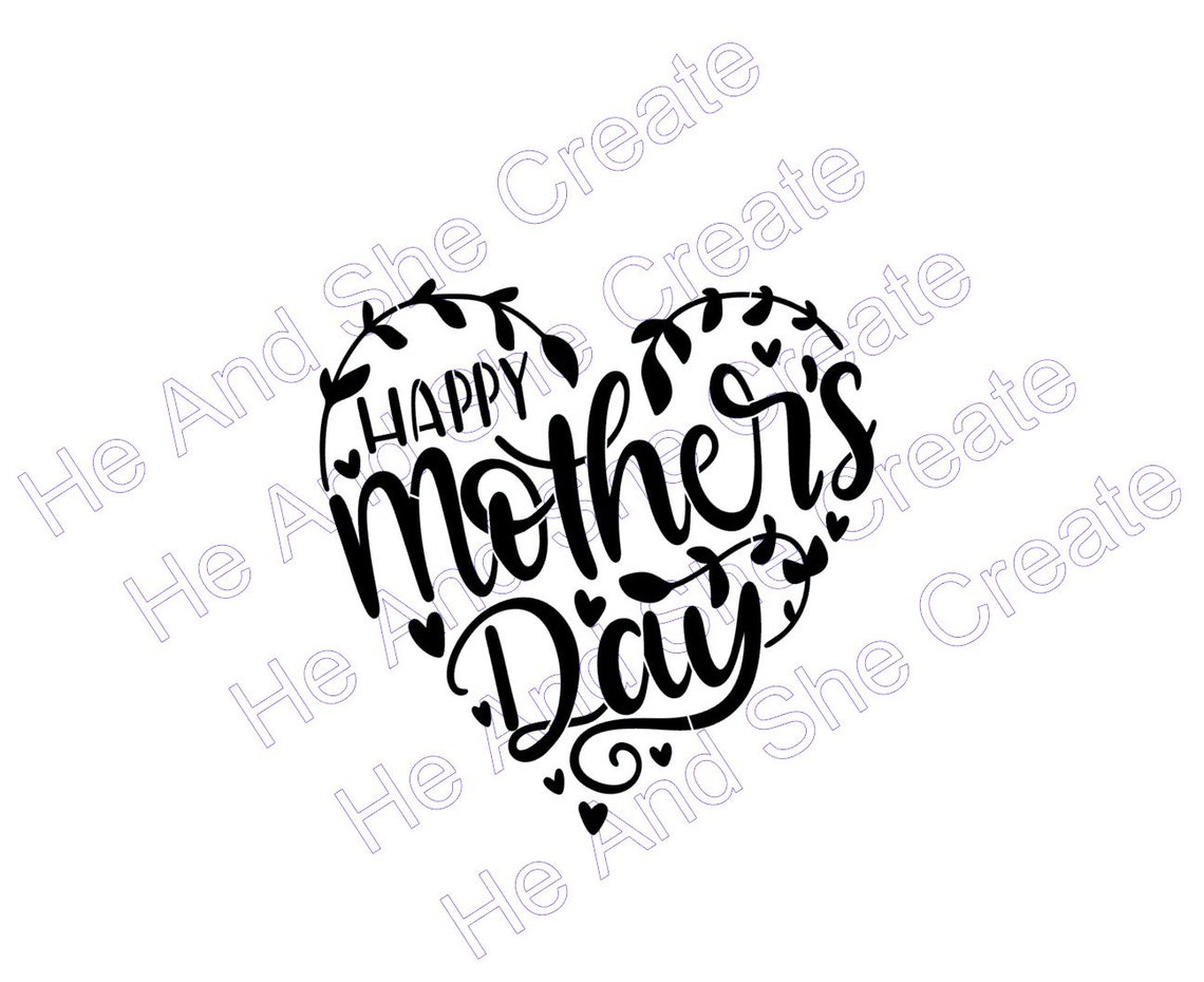 Mother's Day Heart Stencil Mom Stencil. Mom Heart | Etsy