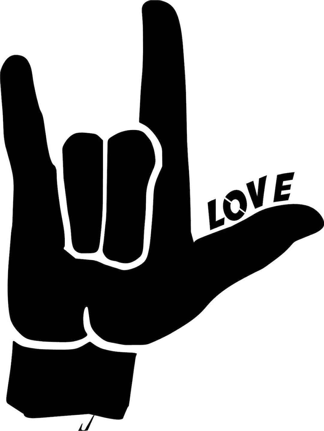 Sign Language Stencil, LOVE Stencil, Valentine's Day Stencil, ASL ...