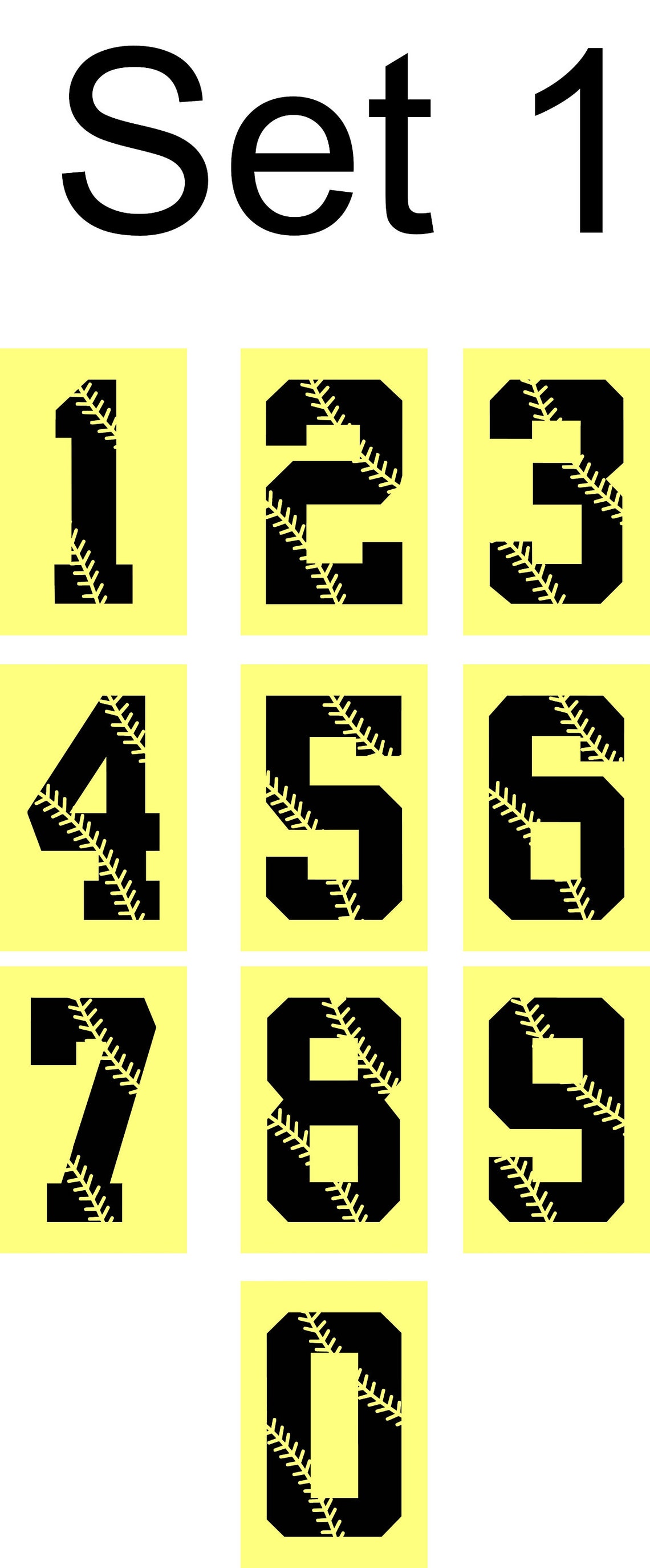 Sports Number Stencils Number Stencils Baseball Stencils - Etsy