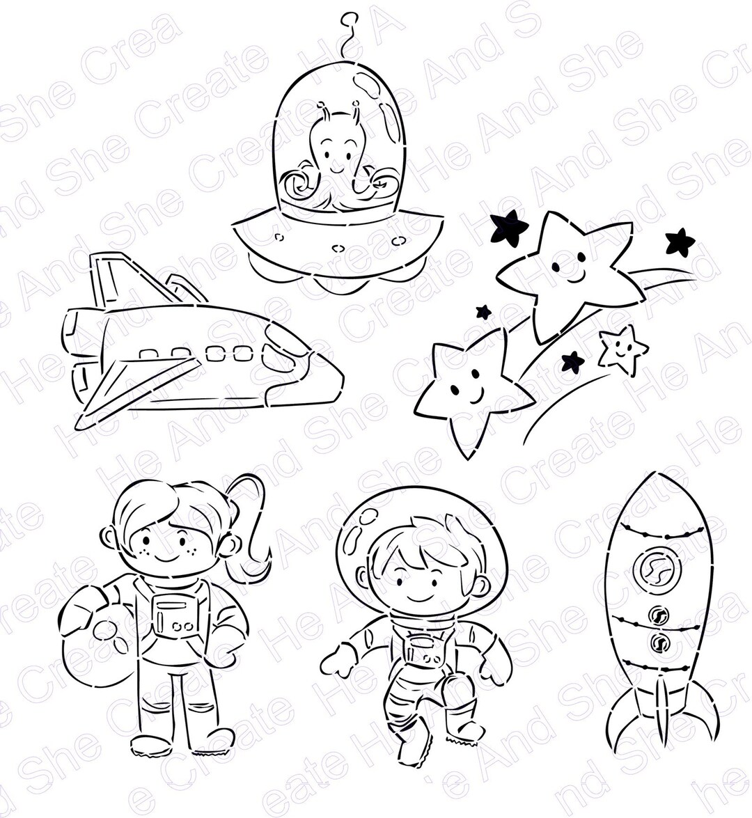 Outer Space Stencils, Space PYO, Alien PYO, PYO for Boys - Etsy