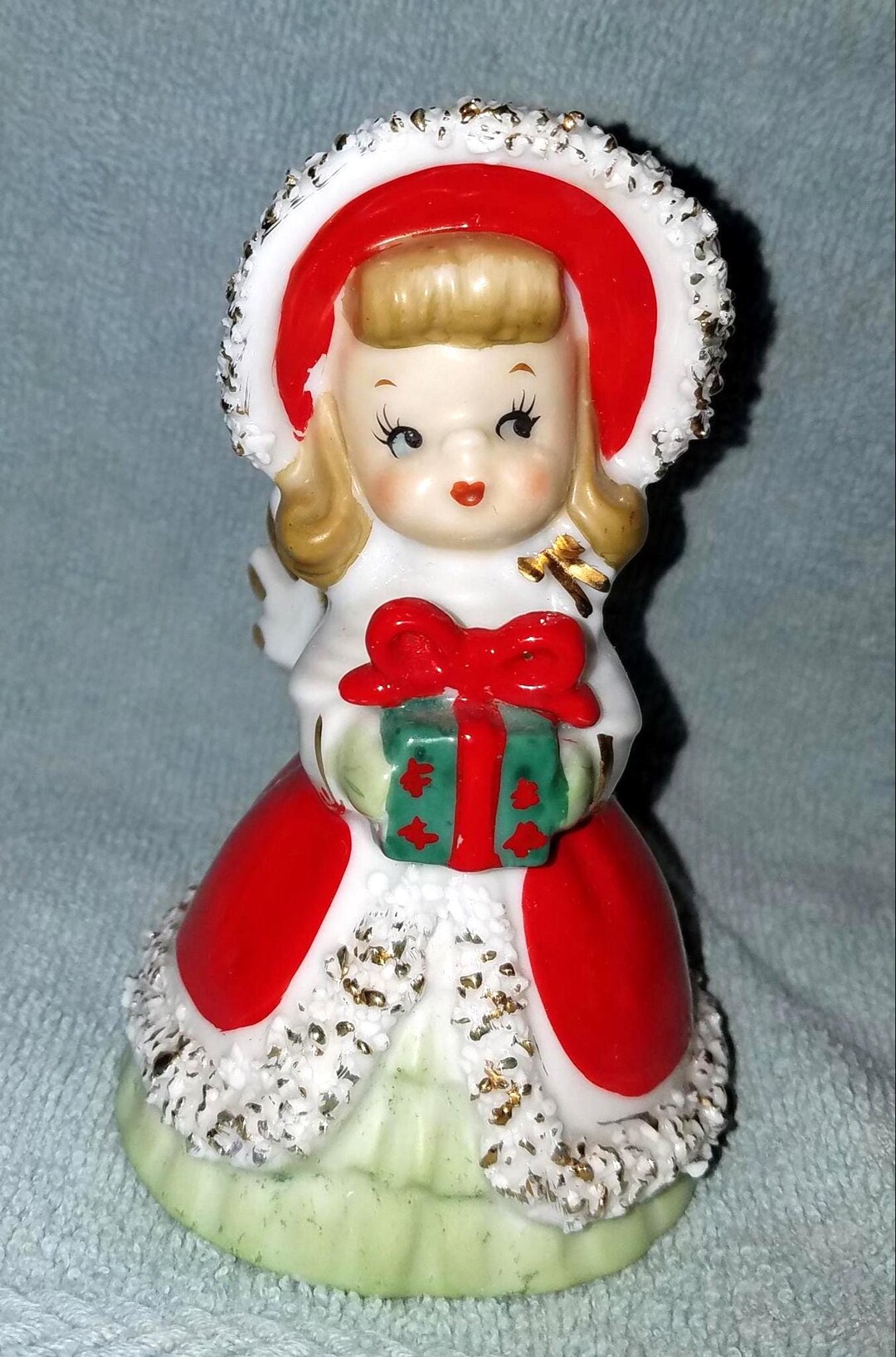 Vintage Lefton Angel W/present Bell - Etsy