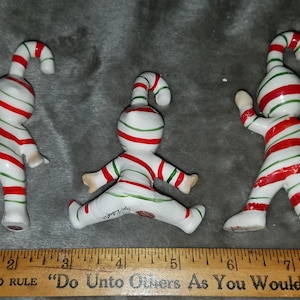 Vintage Geo Z Lefton Set of 3 Pixie Elves Candy Cane Figurines - Etsy