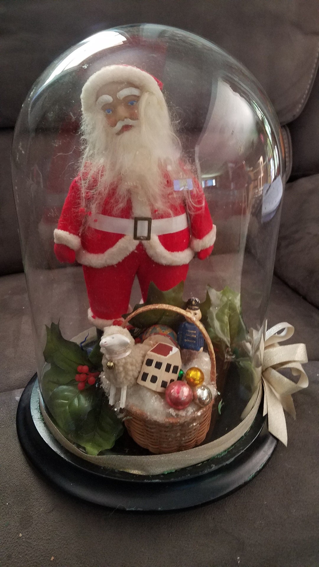 Vintage Santa Under Dome Christmas Decoration - Etsy