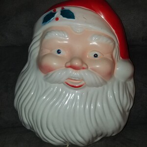 Vintage Plastic Santa Head Light Up - Etsy