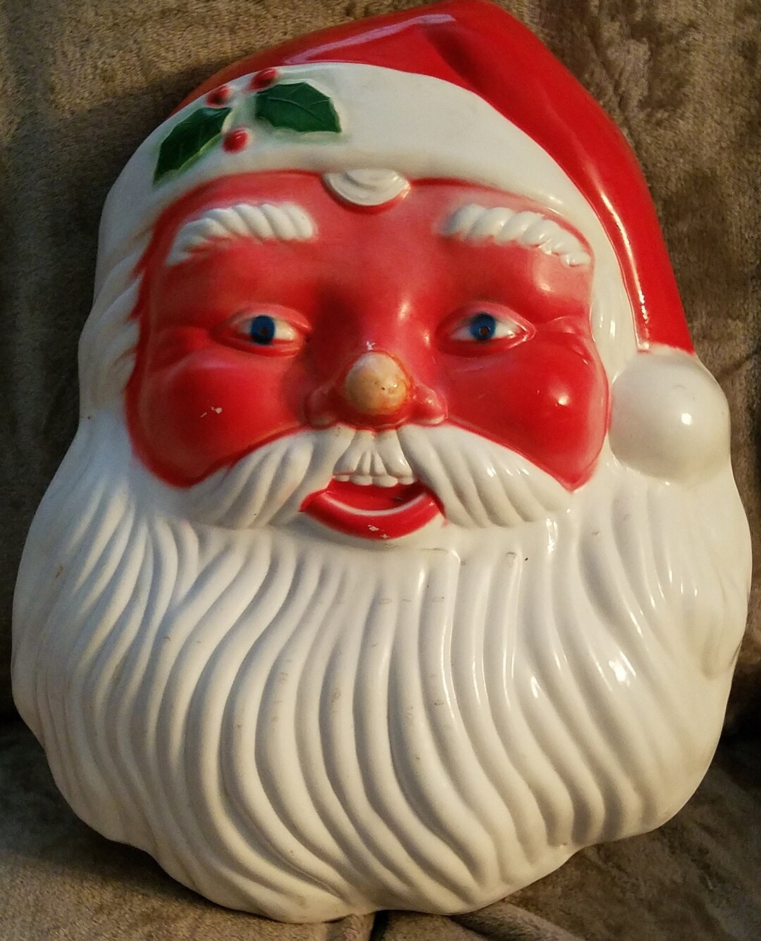 Vintage Plastic & Metal Santa Light up Head - Etsy
