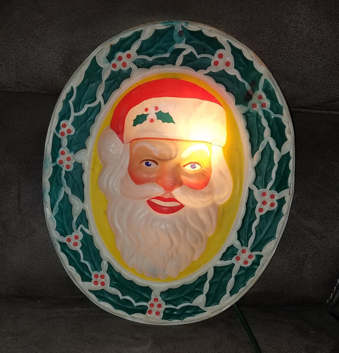 Vintage Santa Light up Wall Decoration - Etsy
