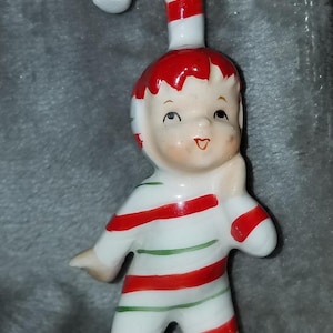 Vintage Geo Z Lefton Set of 3 Pixie Elves Candy Cane Figurines - Etsy