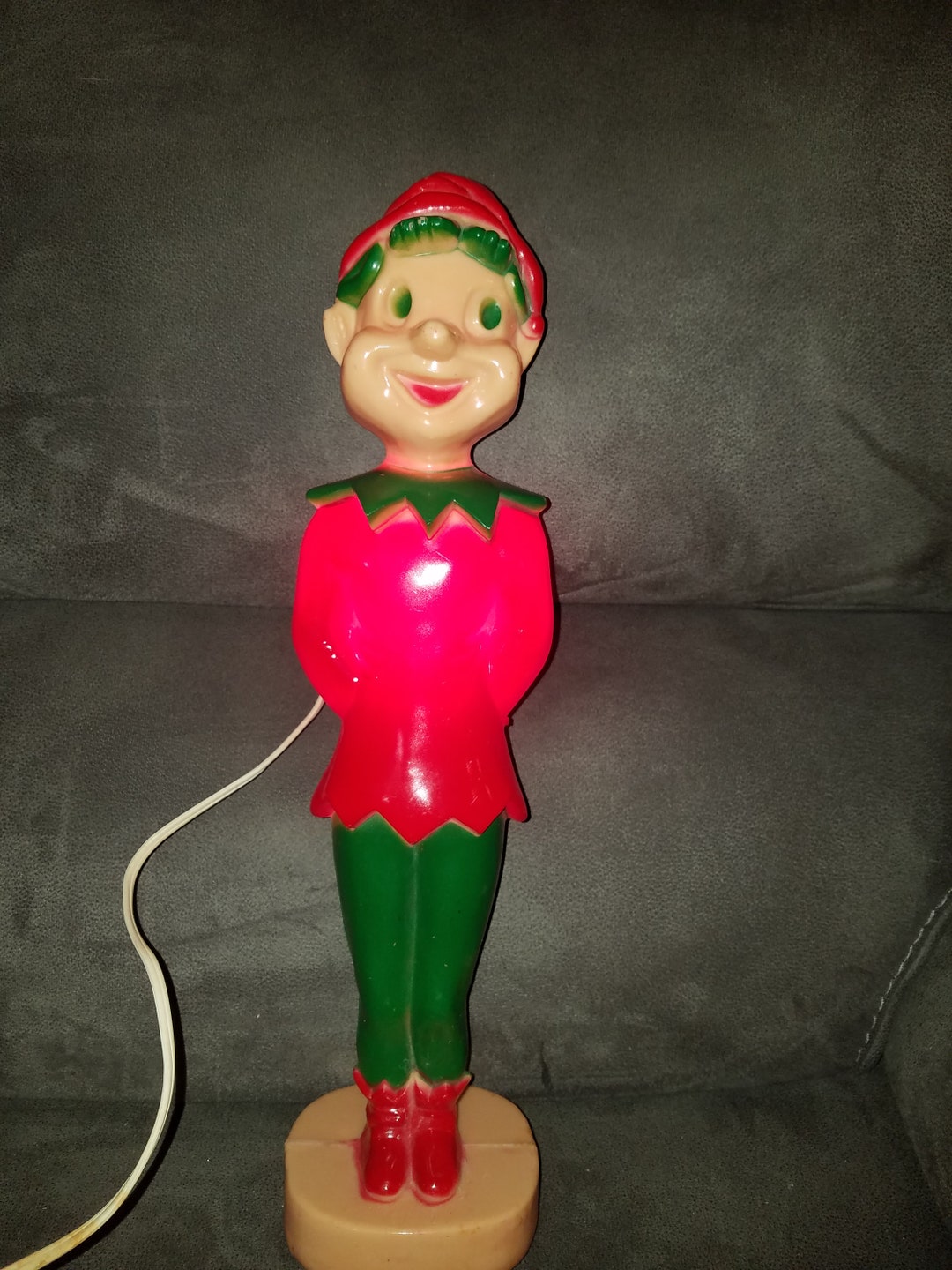 Vintage RARE Plastic Light up Elf 16 - Etsy