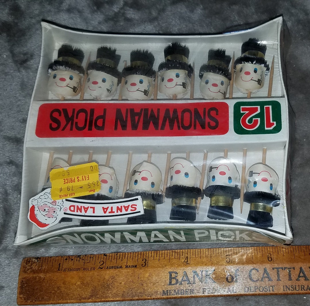 Vintage Santa Land Snowman Picks - Etsy