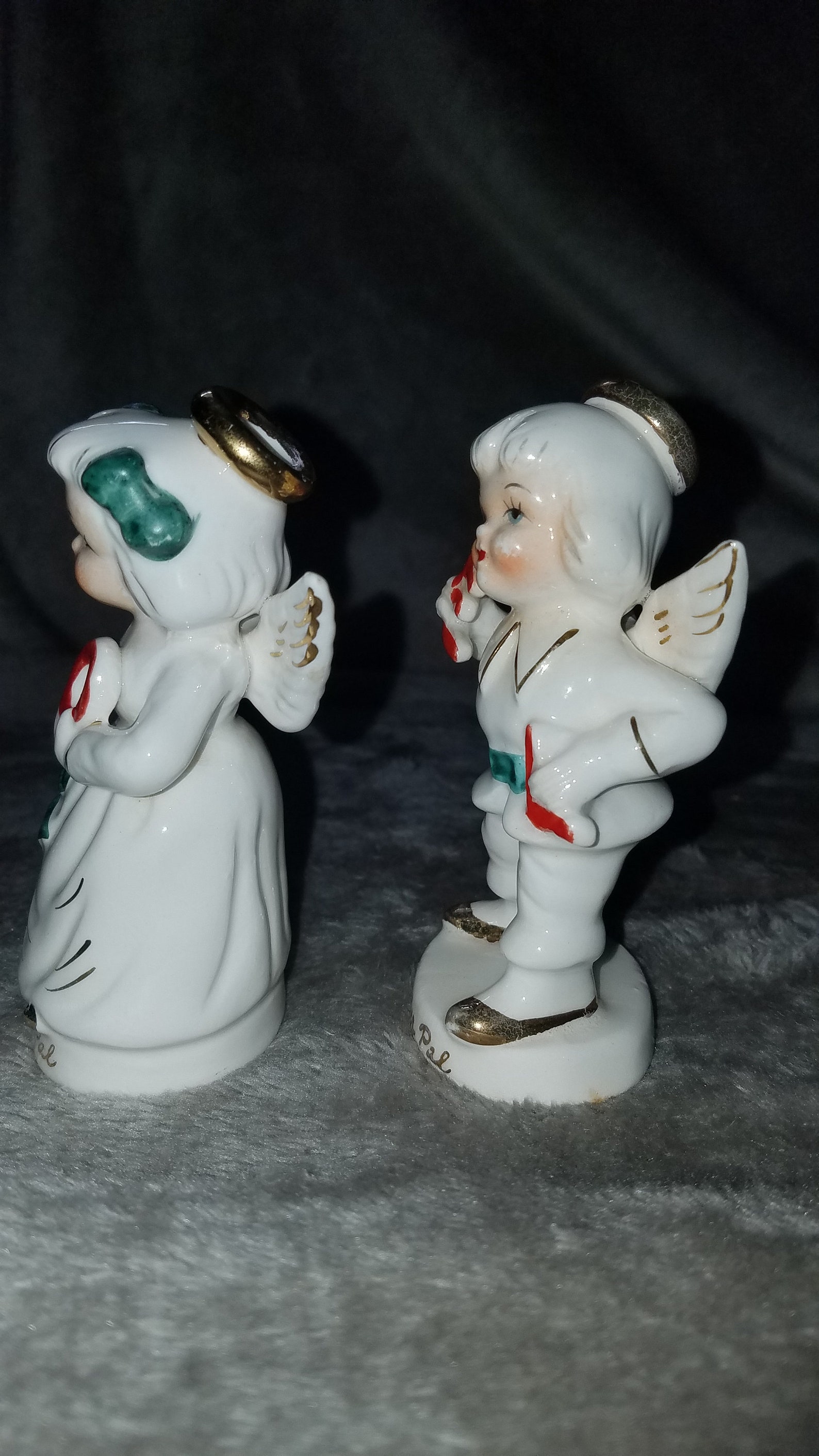 Vintage Lefton NOEL Boy & Girl Figurines December Pal 1600 - Etsy