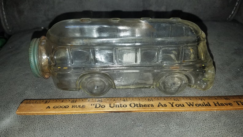 Antique Glass Bus Candy Container - Etsy