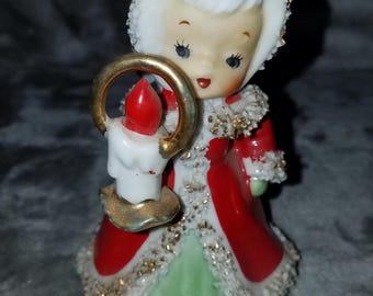 Vintage Lefton Christmas Angel W/candle Bell - Etsy