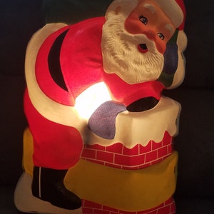 Plastic Light Up Santa