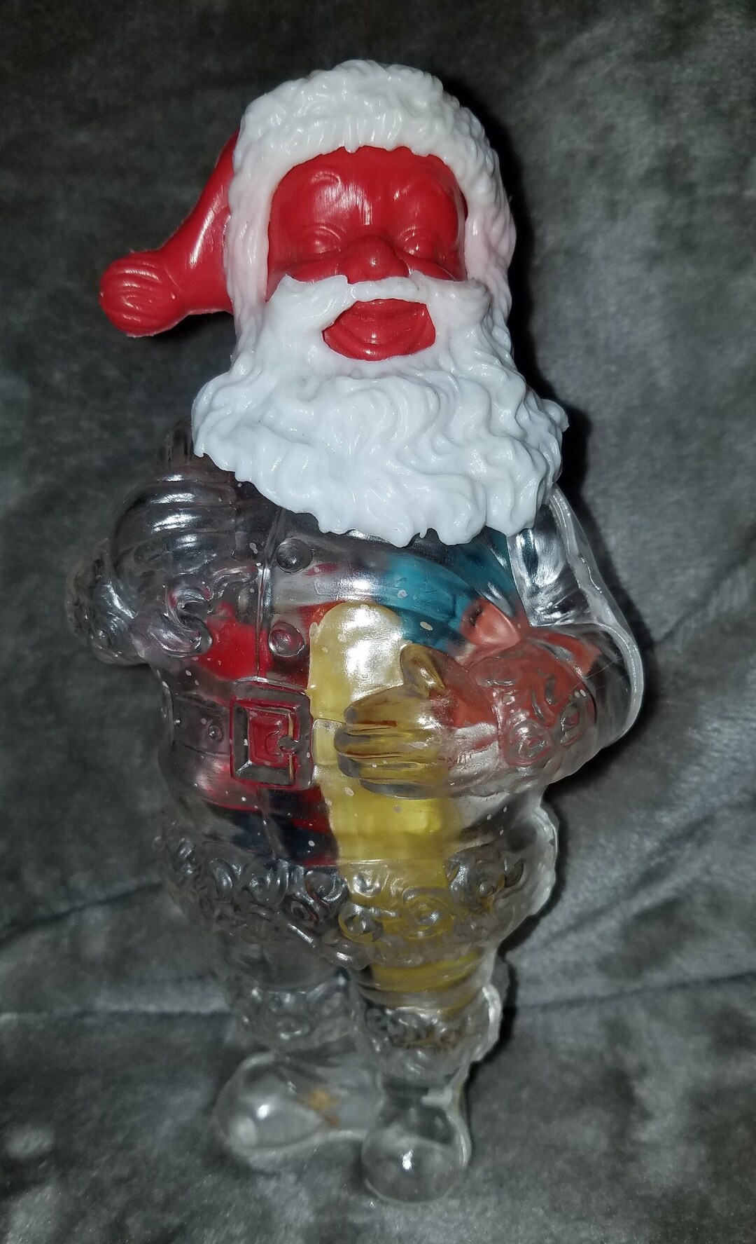 Vintage Plastic Clear Santa Toy Container - Etsy