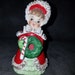 Vintage Christmas Girl W/wreath & Candy Cane Bell - Etsy