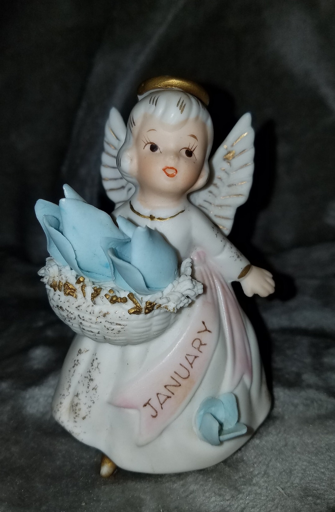 Vintage Lefton January Angel 3332 - Etsy