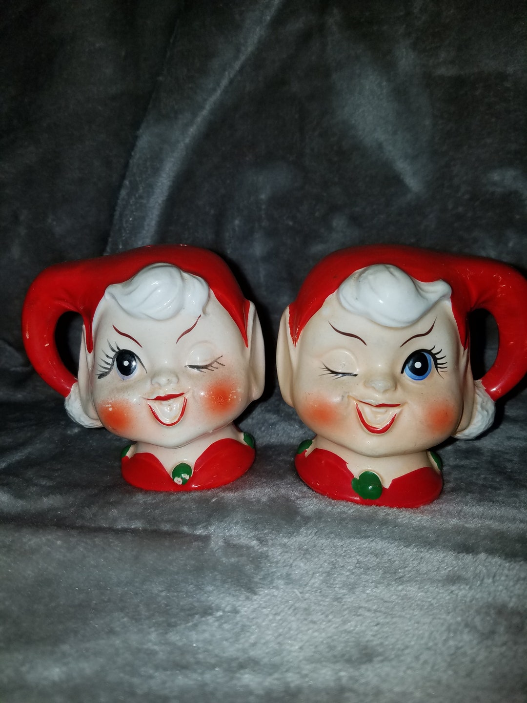 Vintage Kelvin's Winking Elf Salt & Pepper Set - Etsy