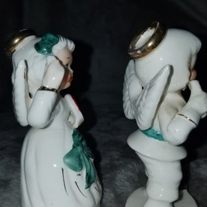 Vintage Lefton NOEL Boy & Girl Figurines December Pal 1600 - Etsy