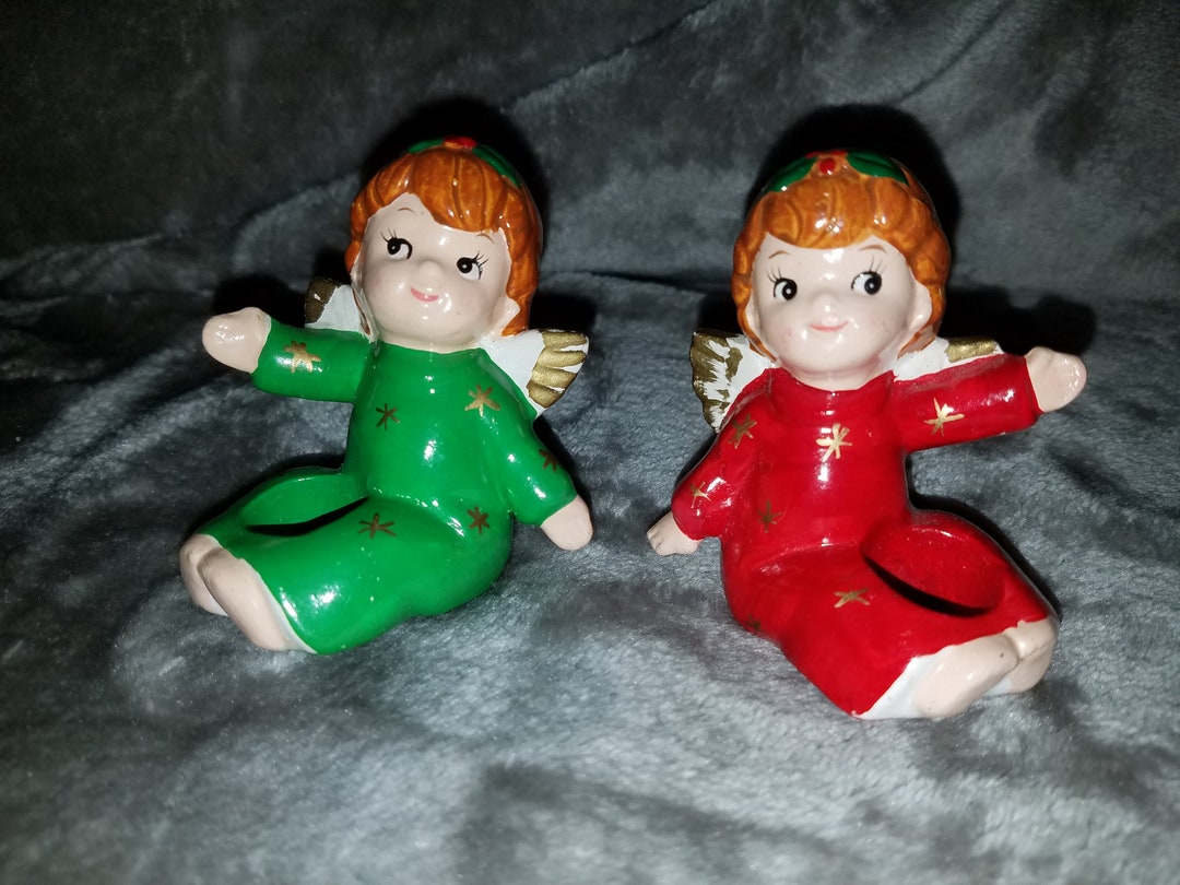 Vintage Set of 2 Lefton Christmas Angel Candle Holders - Etsy