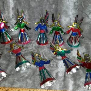 Mexican Set of 10 Tin Angels - Etsy