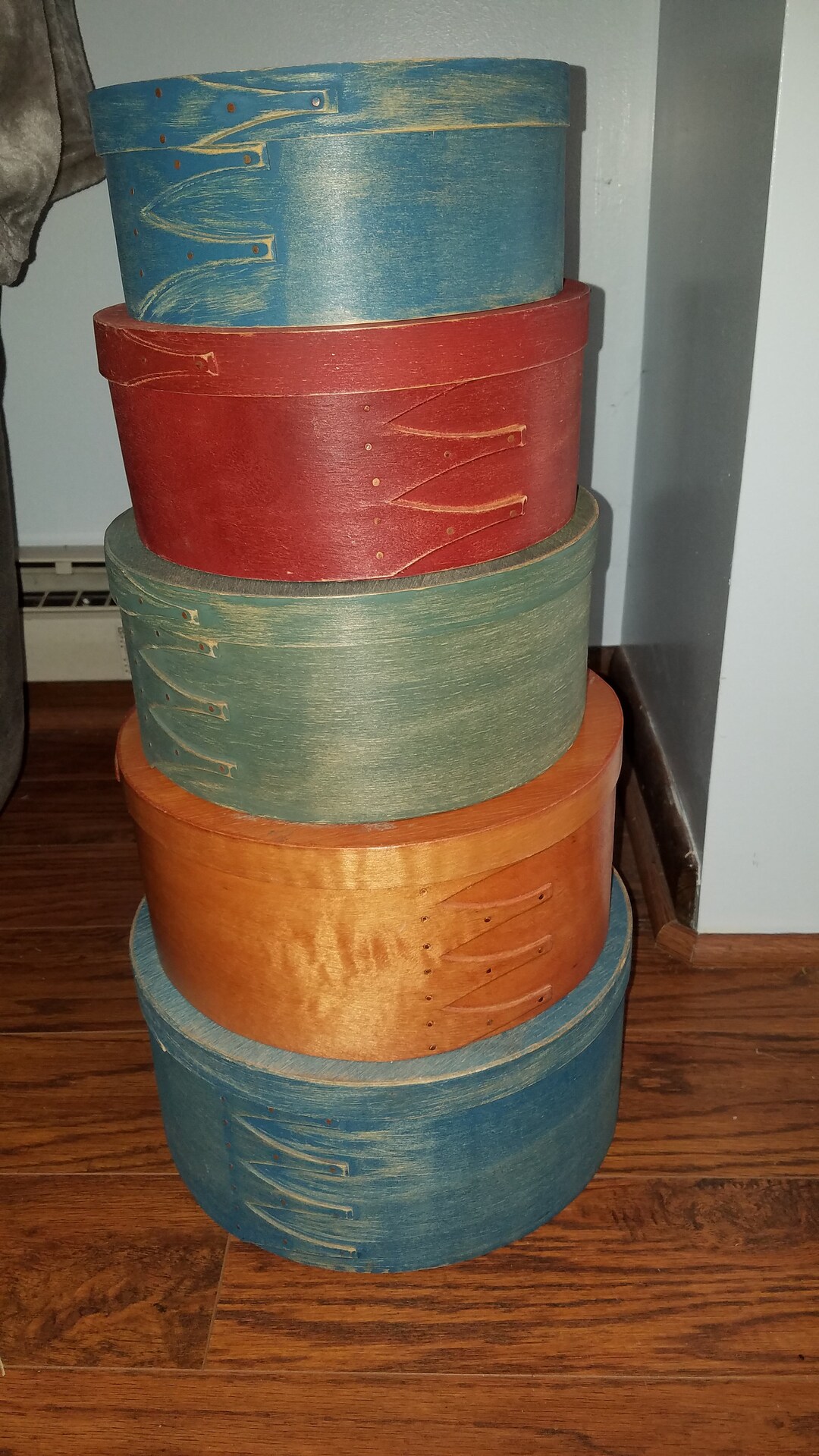 Primitive Stacking Wooden Boxes (5) - Etsy