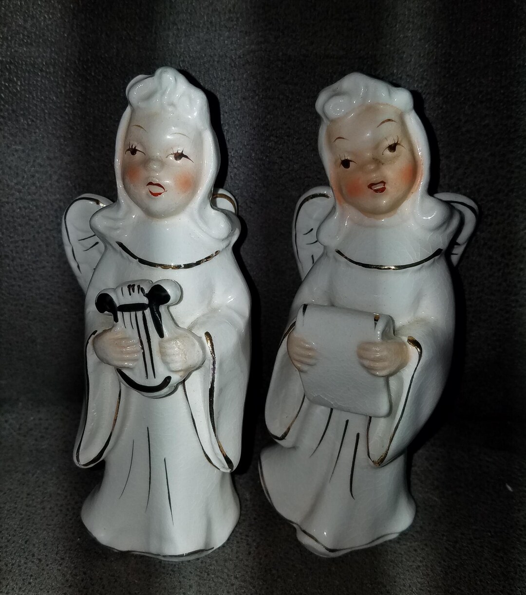 Vintage Set of 2 Porcelain Angels - Etsy