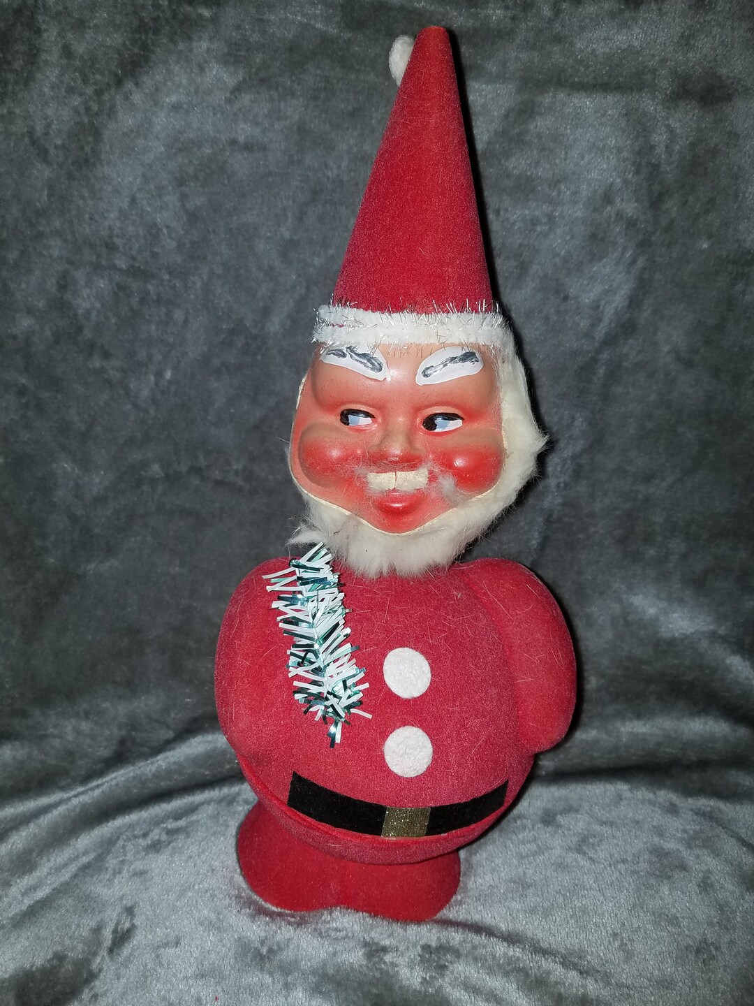 Antique Flocked Santa Candy Container - Etsy