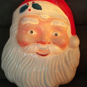 Vintage Plastic Santa Head Light Up - Etsy