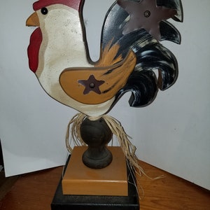 Primitive Wooden Large Rooster - Etsy