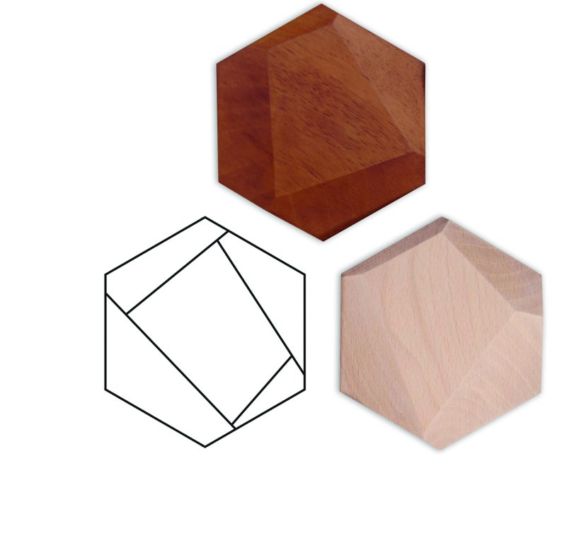 Abstract wood wall art set of 24 tiles 3D style | Etsy