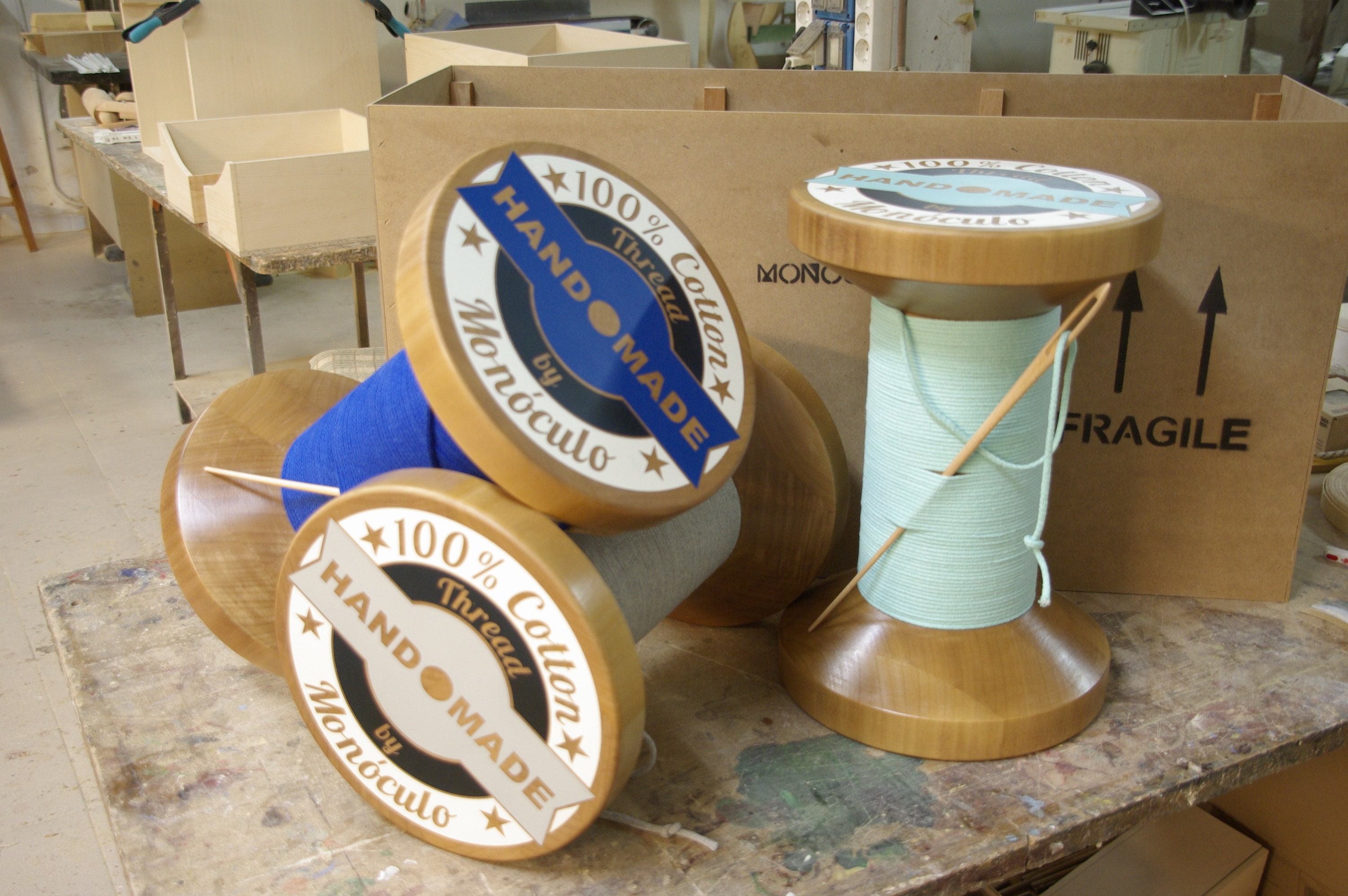 Giant Thread Bobbin Wood Stool 16 Colors - Etsy UK