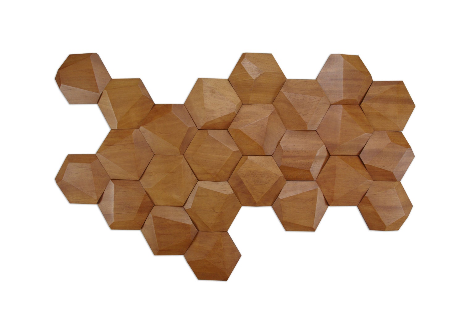 Abstract wood wall art set of 24 tiles 3D style | Etsy