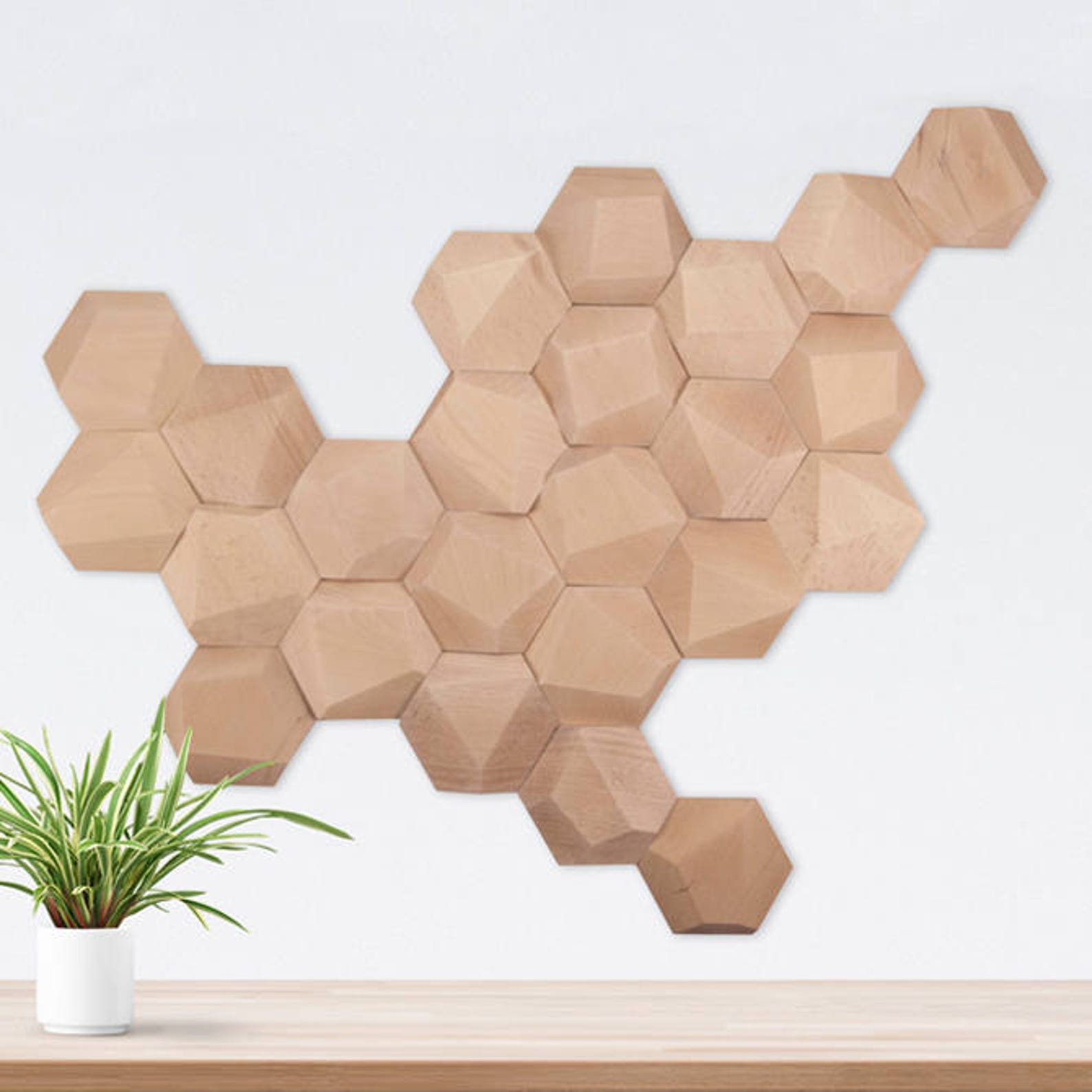 Abstract Wood Wall Art Set of 24 Tiles 3D Style | Etsy