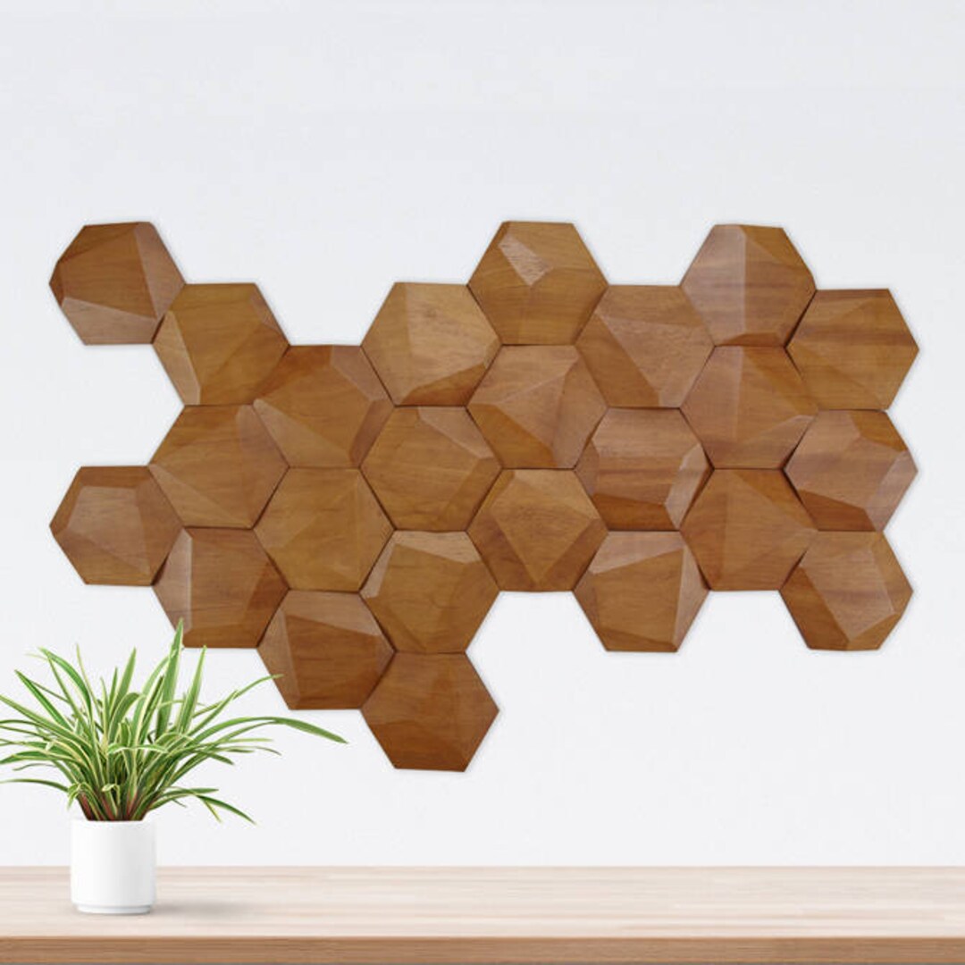 Abstract Wood Wall Art Set of 24 Tiles 3D Style - Etsy