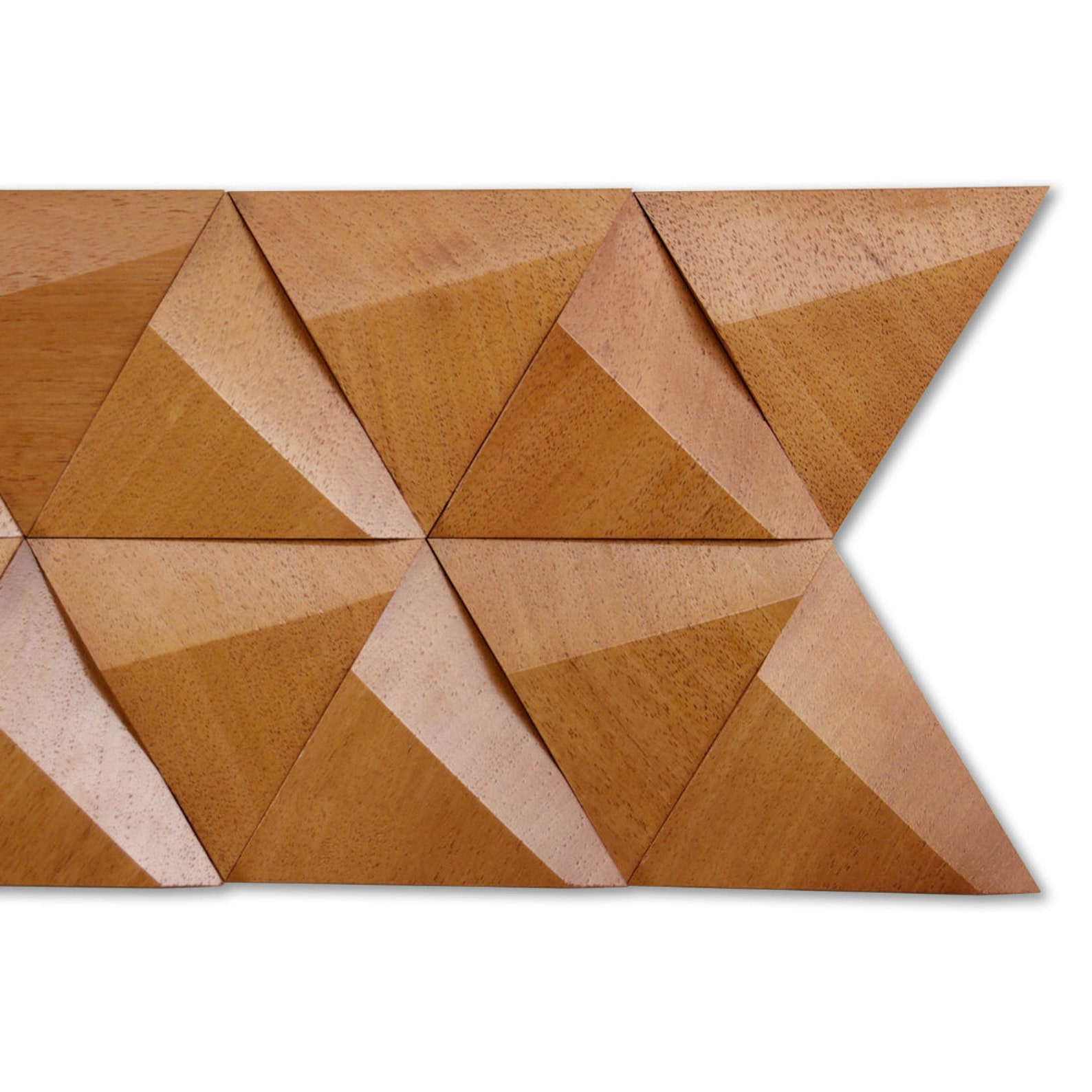 Triangles Wood Wall Art Set of 12 3D Tiles - Etsy