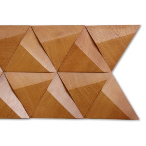 Triangles Wood Wall Art Set of 12 3D Tiles - Etsy