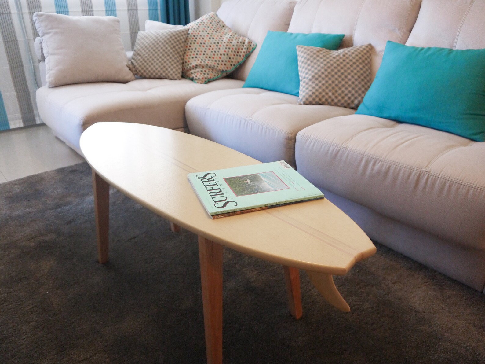 Surfboard Wood Coffee Table for Surf Lovers | Etsy