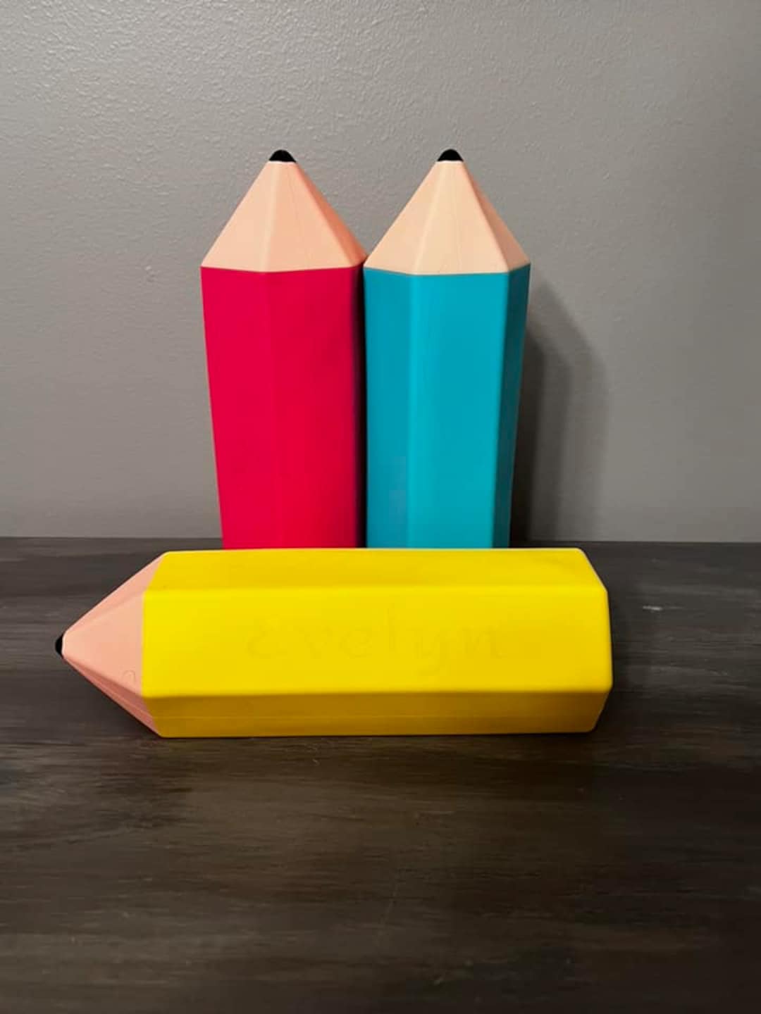 Personalized Pencil Shaped Pencil Case - Etsy