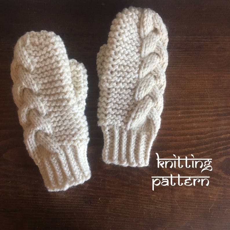 KNITTING PATTERN: Braided Cable Mittens PDF Download - Etsy