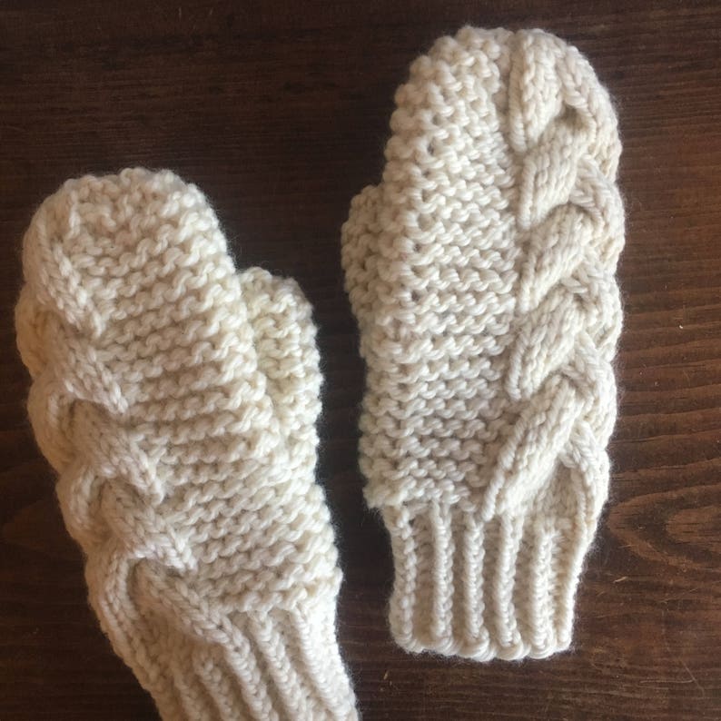 KNITTING PATTERN: Braided Cable Mittens PDF Download - Etsy