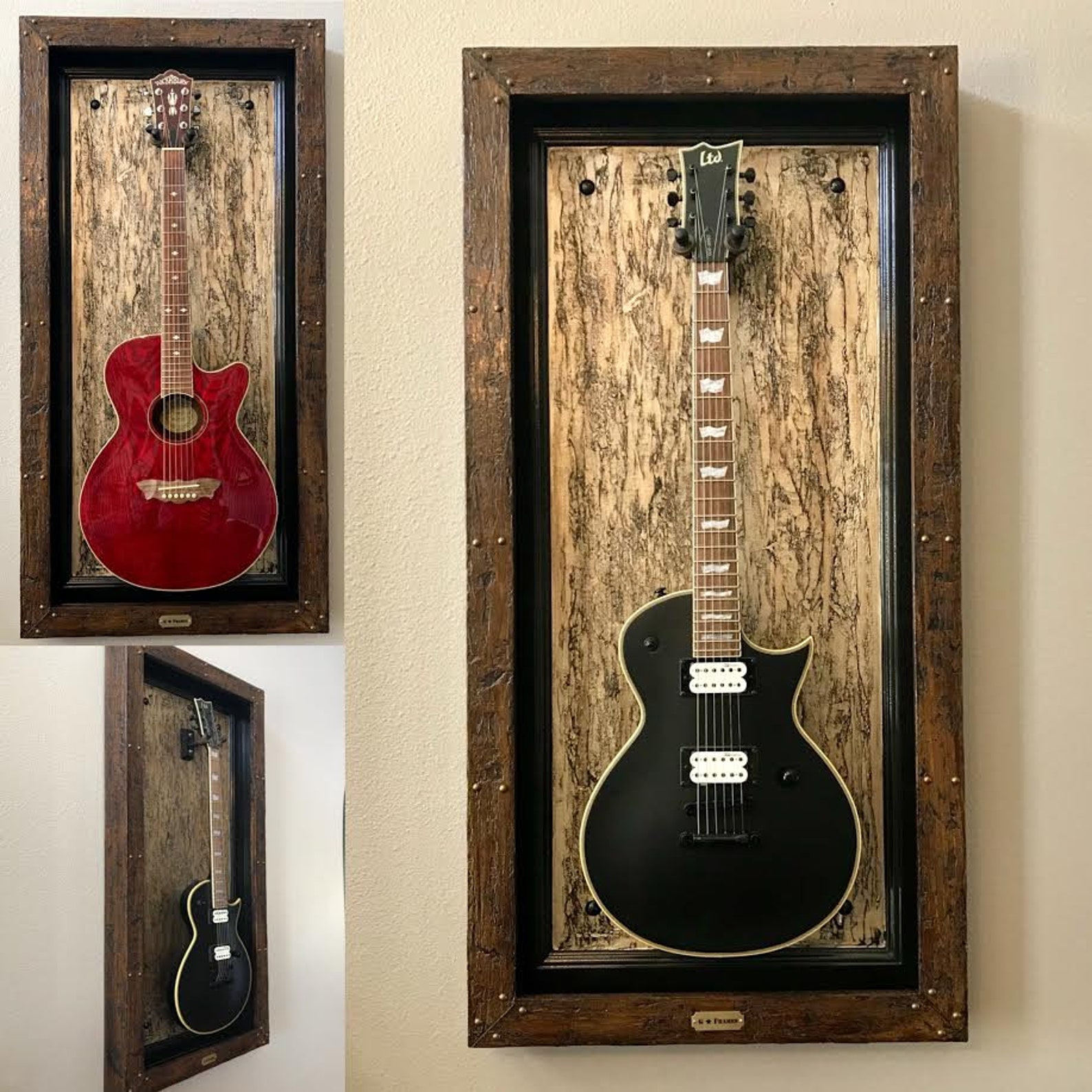 Guitar Display Frame or Case "wizzard Wood Gold" G Frames - Etsy