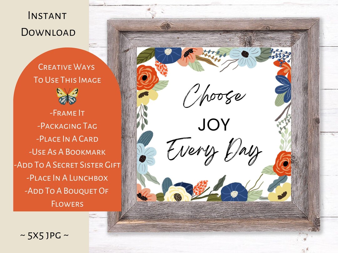 Choose Joy Every Day L Inspirational Quote L Choose Joy Printable L ...