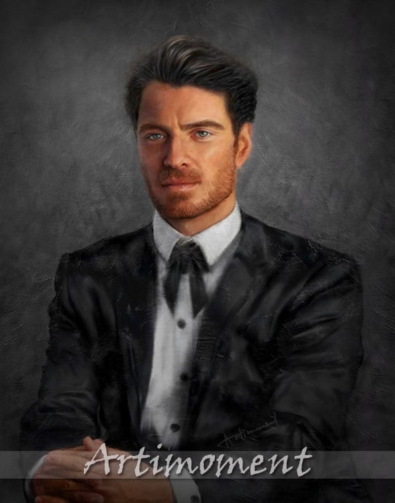 Custom Portrait Custom Man Portrait Man Commission Wedding | Etsy