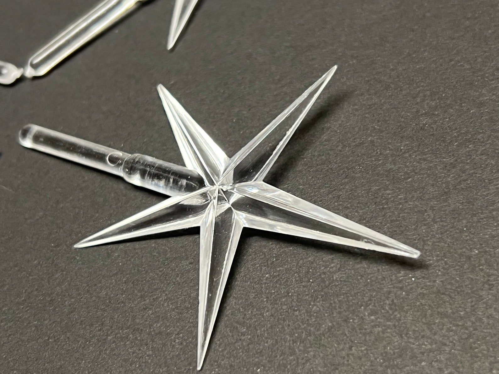 Clear Plastic/acrylic 4” Classic Pointy Star Shape Ceramic Tree Topper ...