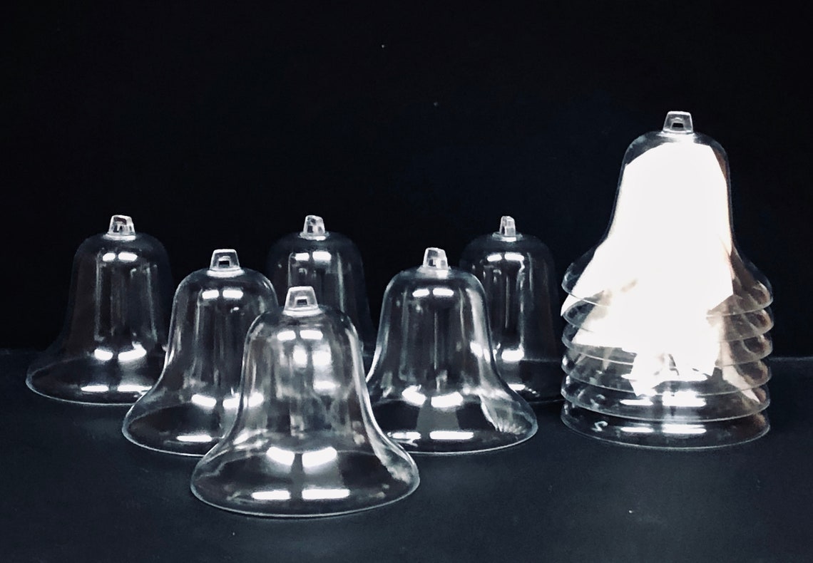 12 Count 2.25 Clear Plastic Bells Acrylic Ornament - Etsy